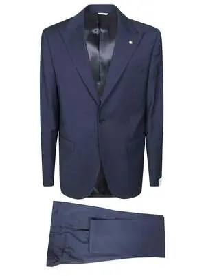 MANUEL RITZ Micro-pattern Suit - Blu