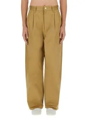 Junya Watanabe Cotton Twill Pleated Trousers - Beige