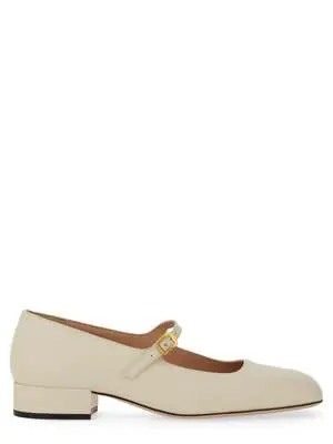 Bally Leather Mary Jane Pumps With Buckle Detail - Ivory