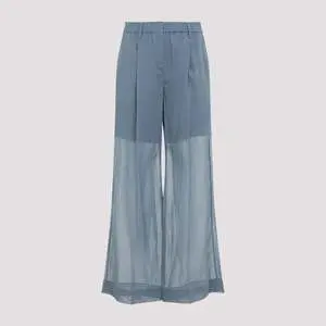 Brunello Cucinelli Light Knit Trousers For Spring Summer 26 - Blue