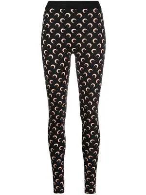 MARINE SERRE Marine Serre Moon Print Ethereal Waistband Stirrups Nero