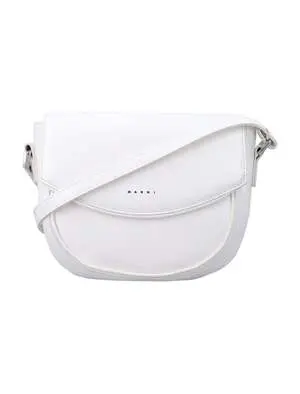 Marni Smile Bag In Coated Fabric With Shoulder Strap - White