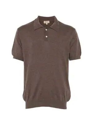 Woolrich Woolrich Men's Short-Sleeved Polo Shirt With Front Buttons Brown