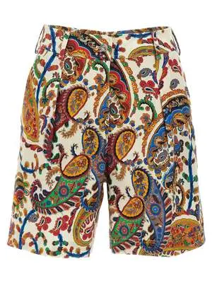 Etro Floral Paisley-pattern Stretch Cotton Shorts