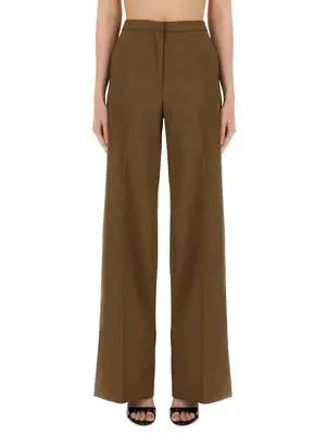 PT TORINO Wide-leg Wool-blend Trousers - Brown