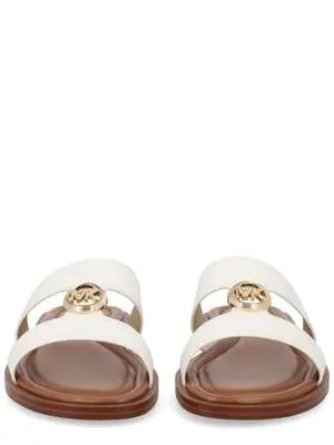Michael Kors Leather Logo Detail Slide Sandals