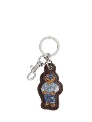 Ralph Lauren Leather Bear Keychain - Brown