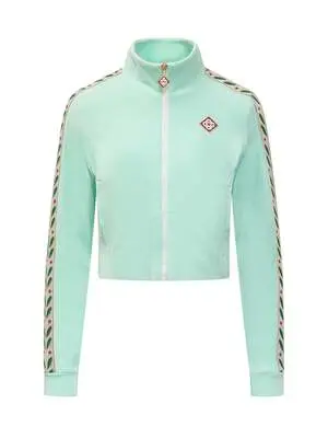 Casablanca Cropped Track Jacket With Logo Detailing - Mint