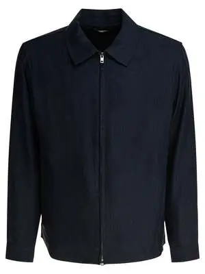 Vince Zip-up Jacket With Classic Collar - Blue