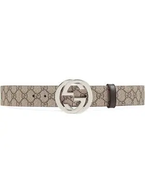Gucci Interlocking G Buckle Belt - Beige