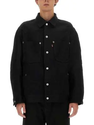 Junya Watanabe Cotton Denim X Wool Serge Levi's W Name Jacket - Black