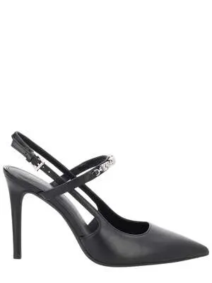 Michael Kors Leather Pointed-toe Stiletto Pumps With Criss-cross Ankle Straps