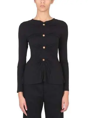 Proenza Schouler White Label Matte Crepe Top With Cut-out Detail - Black