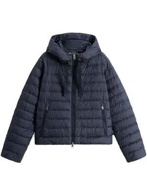 Woolrich Hooded Quilted Coat - Blue