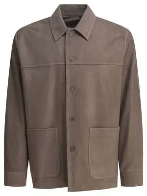 Vince Button-down Patch-pocket Jacket - Grey