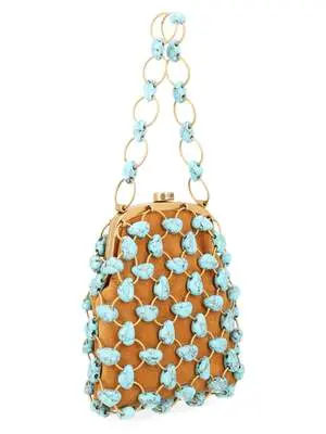 Cult Gaia CULT GAIA Brielle Wristlet With Chain Strap Blue