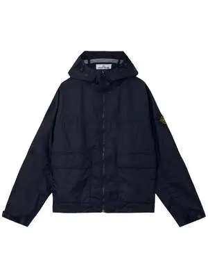Stone Island Hooded Jacket With Water-resistant Membrane - Blue