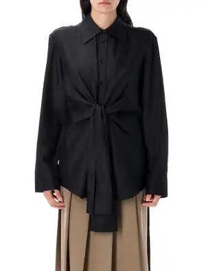 RÓHE Knotted Silk Shirt - Black
