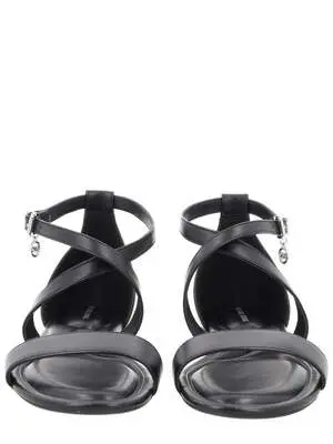 Michael Kors Leather Criss-cross Ankle Strap Sandals - Black