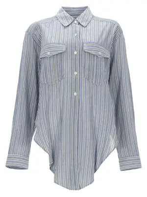 MARANT ETOILE Striped Cotton Button-up Shirt