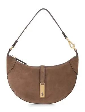 Polo Ralph Lauren Suede Crescent Shoulder Bag - Ginger Bread