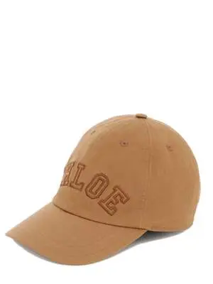 Chloé Baseball Cap With Logo Embroidery - Marrone