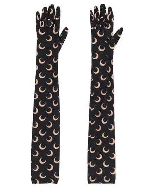 MARINE SERRE Moon Patterned Gloves - Black