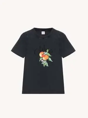 Chloé CHLOÉ Graphic Logo Cotton T-Shirt Nero