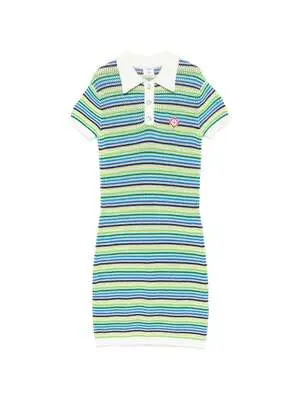Casablanca Straight Dress With Contrasting Polo Collar - Multicolor