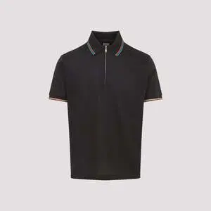 Paul Smith Cotton Stripe Trim Polo Shirt