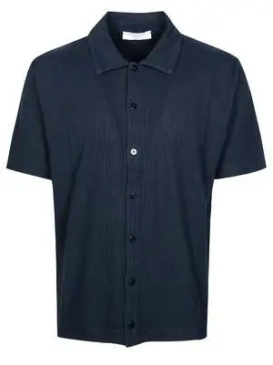 DANIELE FIESOLI Short Sleeve Ribbed Mini Shirt For - Blu