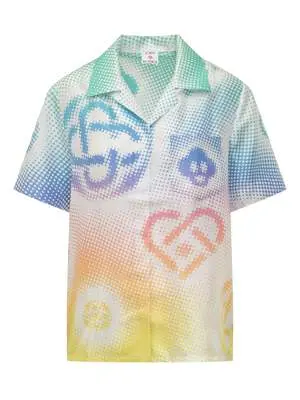 Casablanca Silk Mini Cuban Collar Printed Shirt - Multicolore