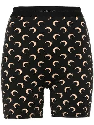 MARINE SERRE Mini Waistband Leggings In Allover Moon Print Size - Nero