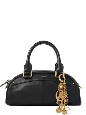 Chloé Mini Bowling Handbag With Gold Hardware - Black