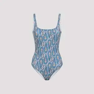 Etro Floral Backless One-piece Swimsuit - Blue