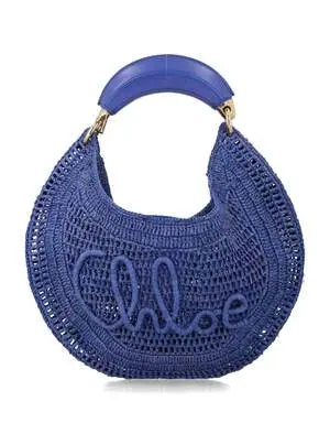 Chloé Raffia Hobo Handbag - Evening Blue