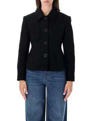 Chloé Tweed Jacket With Belted Back And Button Closure
