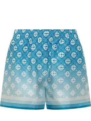 Casablanca Geometric Pattern Silk Shorts - Gradient Diamond Monogram