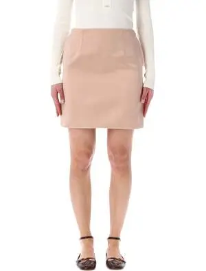 Chloé CHLOÉ Mini Pencil Skirt In Duchess Satin Dusk Rose