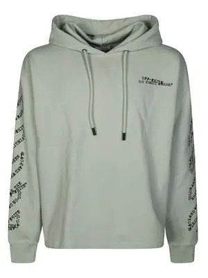 Off-White Hoodie T-shirt With Cap - Verde