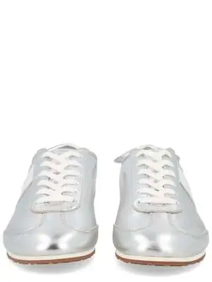 MARINE SERRE Metallic Low-top Lace-up Sneakers - Silver