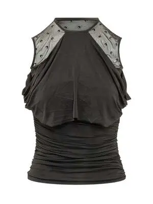 MARINE SERRE Stylish Jerseydane Top - Black