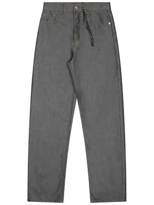 DARKPARK Chain Adorned Relaxed Fit Lurex Denim Jeans - Grey