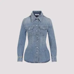 Chloé Corset Detailed Western Shirt - Blue
