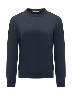 Brunello Cucinelli Long Sleeve Crew Neck Cotton Pullover