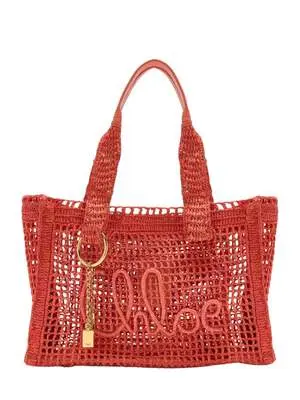 Chloé Raffia East-west Tote Bag - Pink