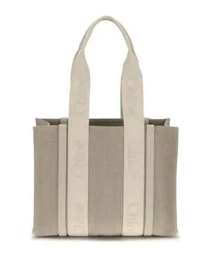 Chloé Woodand Medium Tote Handbag - Cloudcream