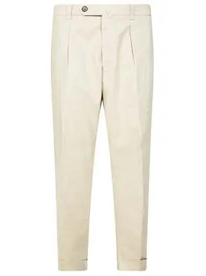 BERWICH Relaxed Fit Linen Cotton Blend Trousers
