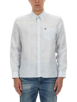 Lacoste Logo Linen Shirt - Multicolour