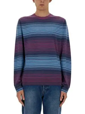 Paul Smith Striped Merino Wool Long Sleeve Crew Neck Pullover